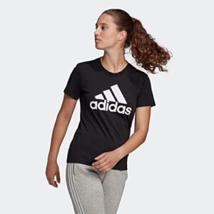 adidas Women's Essentials Logo Tee, Black/White, X-Large