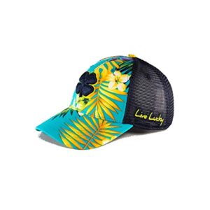 black clover island luck h 7 - navy/gold/tropical/navy mesh - adjustable