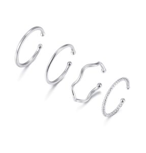 joerica 4 pcs toe rings 925 sterling silver gold plated open toe rings for women adjustable simple thin band minimalist beach toe rings set foot jewelry