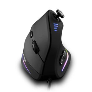 zelotes wired gaming mouse with joystick,10000dpi,11 programmable buttons,vertical ergonomic mouse,usb optical computer mouse,pc gaming mouse for laptop,pc,black