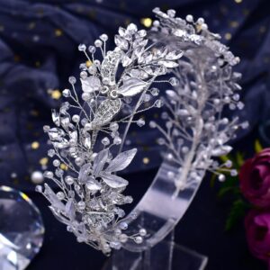 HONGMEI Bridal Headpiecees for Wedding Hair Accessories for Brides Rhinestone Wedding Headband for Women and Girls