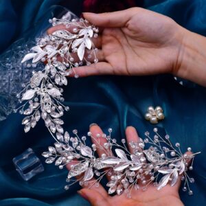 HONGMEI Bridal Headpiecees for Wedding Hair Accessories for Brides Rhinestone Wedding Headband for Women and Girls