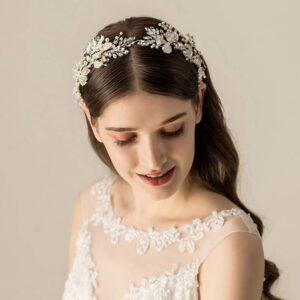 HONGMEI Bridal Headpiecees for Wedding Hair Accessories for Brides Rhinestone Wedding Headband for Women and Girls