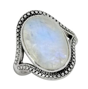 yotreasure rainbow moonstone solid 925 sterling silver ring jewelry