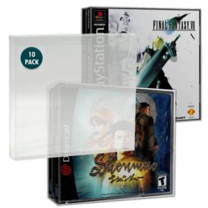 malko video game protector case compatible with: double ps1 games & music double cd jewel case | 10 pack