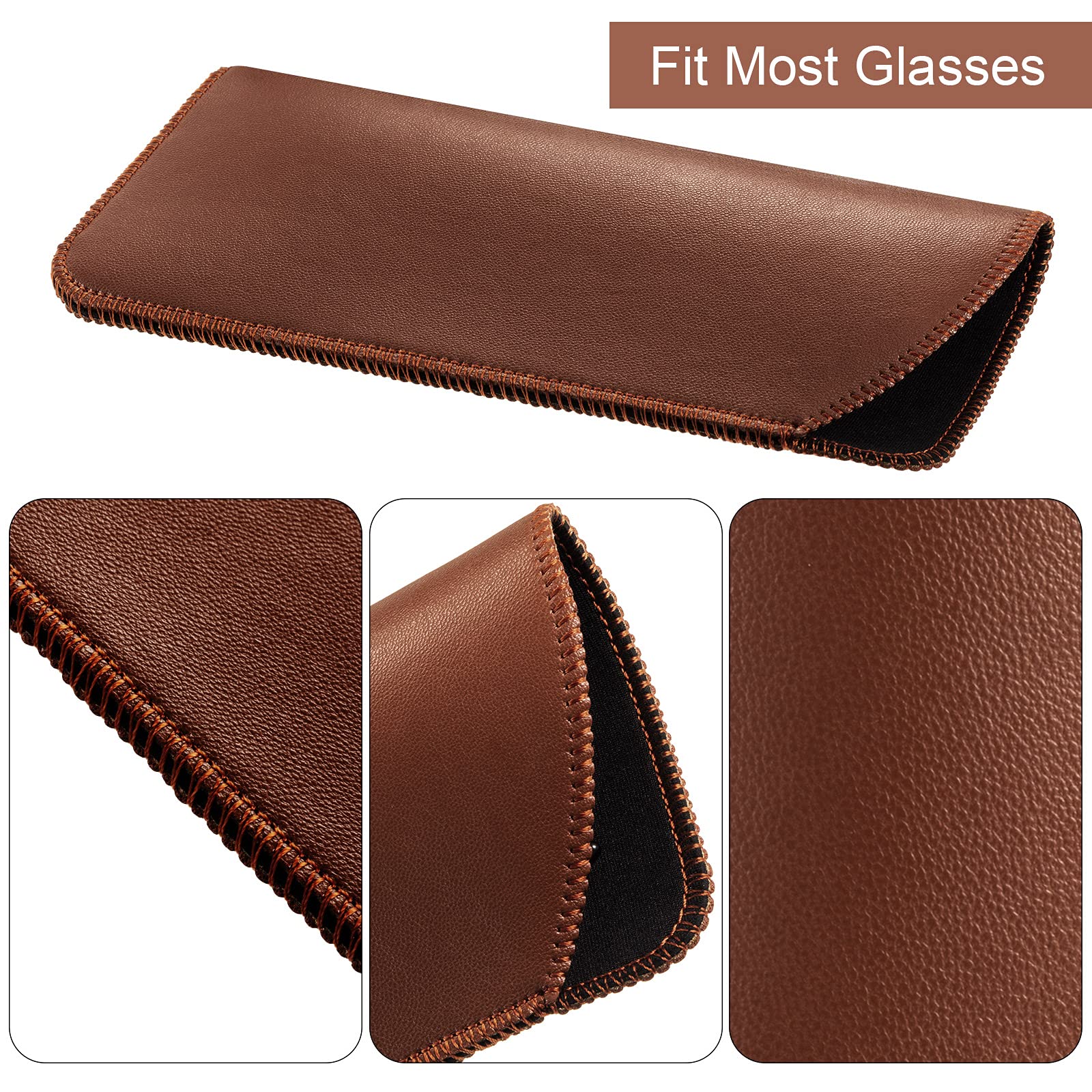 Frienda 5 Pack Soft Eyeglass Case Leather Sunglasses Pouch Slim Travel Eyewear Holder Portable Slip Bag for Women Men Kids