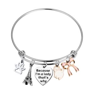 bauna the aristocats inspired bracelet because i’m a lady that’s why marie cat charm for friend (the aristocats inspired bracelet)