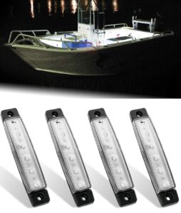 shangyuan marine boat lights, utility led interior lights for boat deck courtesy transom cockpit light, 12v waterproof marine lighs for yacht fishing pontoon boat sailboat kayak bass boat, white, 4pcs