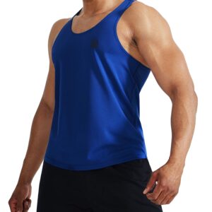 NELEUS Men's Workout Running Tank Top Sleeveless Gym Athletic Shirts Pack of 3,5080,Black/Grey/Blue,L