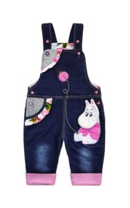 kidscool space baby denim overall,little girl cute cartoon hippo jean dungaree,blue,12-18 months