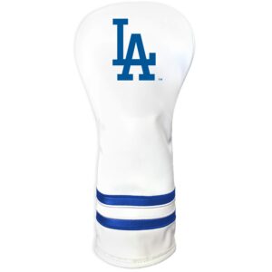 team golf mlb los angeles dodgers white vintage fairway head cover white vintage fairway golf club headcover, form fitting design, retro design