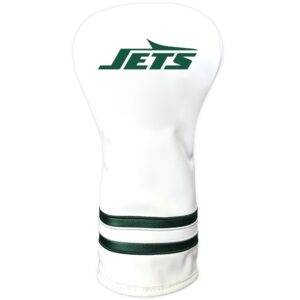 team golf nfl new york jets white vintage driver head cover white vintage driver golf club headcover, form fitting design, retro design & superb quality