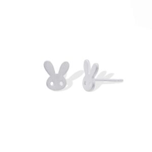 boma jewelry sterling silver bunny rabbit matte finish stud earrings