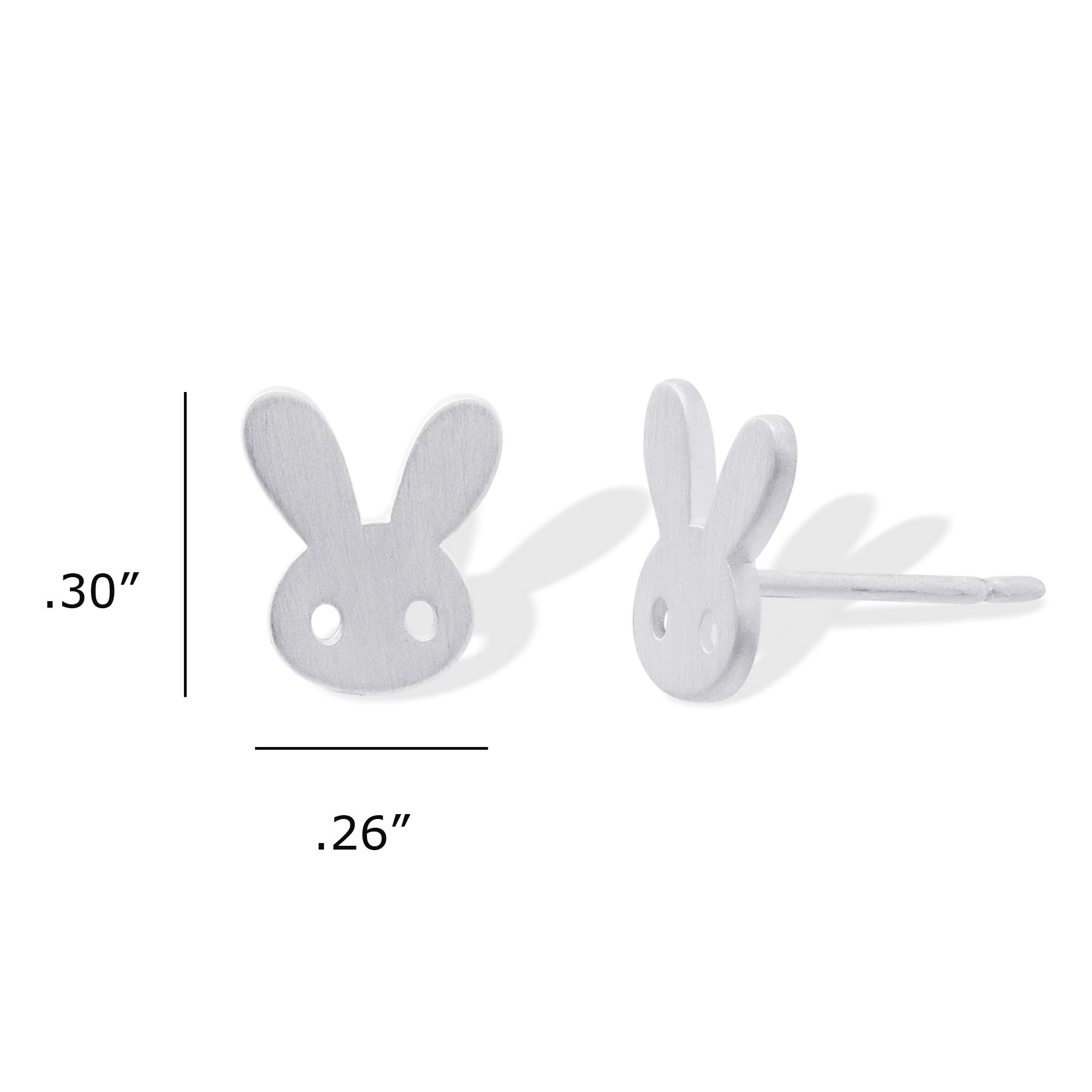 Boma Jewelry Sterling Silver Bunny Rabbit Matte Finish Stud Earrings