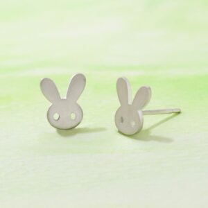 Boma Jewelry Sterling Silver Bunny Rabbit Matte Finish Stud Earrings