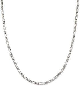 savlano 925 sterling silver 3.5mm italian solid figaro link chain necklace comes with a gift box for men & women - made in italy (18, 3.5)