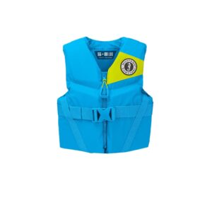 mustang survival - youth foam life jacket - azure blue, young adult (88 lbs - 110 lbs)