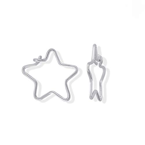 Boma Jewelry Sterling Silver Star Hoop Earrings