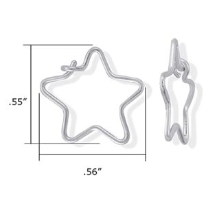 Boma Jewelry Sterling Silver Star Hoop Earrings