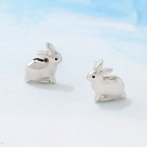 Boma Jewelry Sterling Silver Bunny Rabbit Stud Earrings