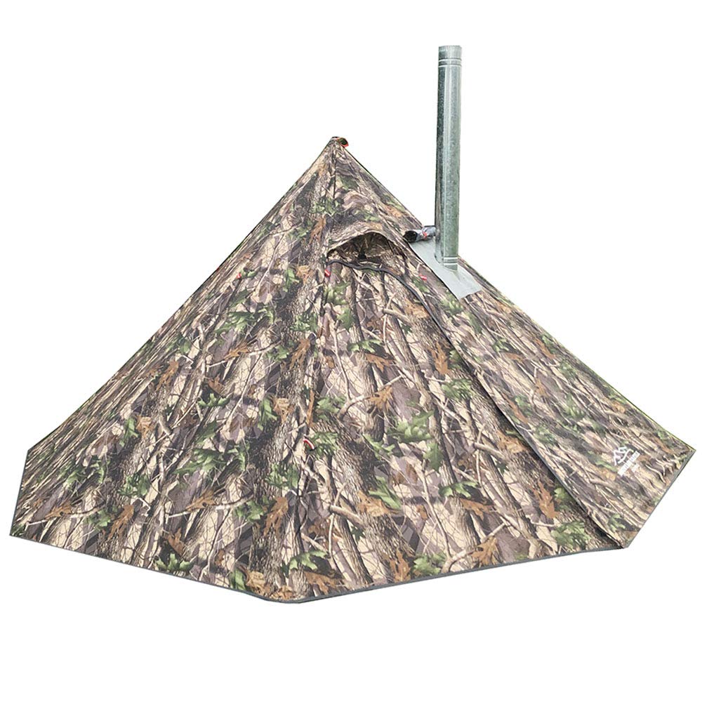 Ultralight Tipi Hot Tent with Fire Retardant Flue Pipes Window Teepee,3.4lb(Camouflage)