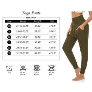 DIBAOLONG Womens Yoga Sweatpants Loose Workout Joggers Pants Comfy Lounge Pants with Pockets Army Green M