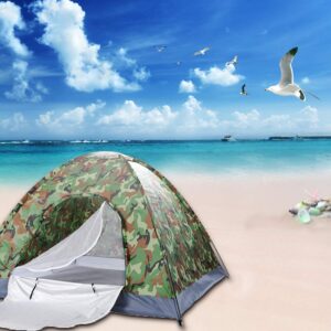 Portable Camping Tent Picnicing Fishing Hiking Canopy Tent,Camouflage Camping Dome Tent for 3-4 Person