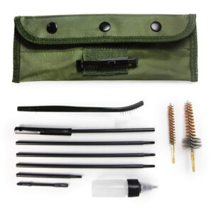 guguluza rifle gun cleaning kits for .22cal/5.56 mm & .30cal/7.62mm, portable rifle cleaner metal brushes set with durable pouch (rifle - .22/.223/5.56 mm)