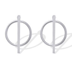 boma jewelry sterling silver circle bar geometric stud earrings