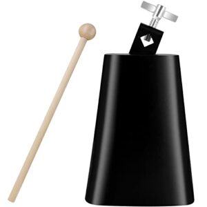 eastrock 6 inch metal steel cow bells noise makers hand percussion cowbell with stick for drum set