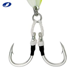 OCEAN CAT Fast Slow Glow Lead Metal Jigs Jigging Baits Vertical Jigs Sinking Spoons with Stainless Steel Circle Butterfly Hooks Saltwater Offshore Fishing Lures Tackle (Kevlar String, 250g)