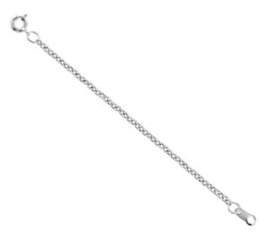 platinum diamond-cut solid cable chain necklace extender safety chain 2.75 inches (1.00mm)