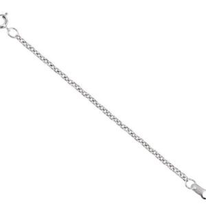 Platinum Diamond-Cut Solid Cable Chain Necklace Extender Safety Chain 2.75 Inches (1.00mm)