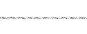 Platinum Diamond-Cut Solid Cable Chain Necklace Extender Safety Chain 2.75 Inches (1.00mm)