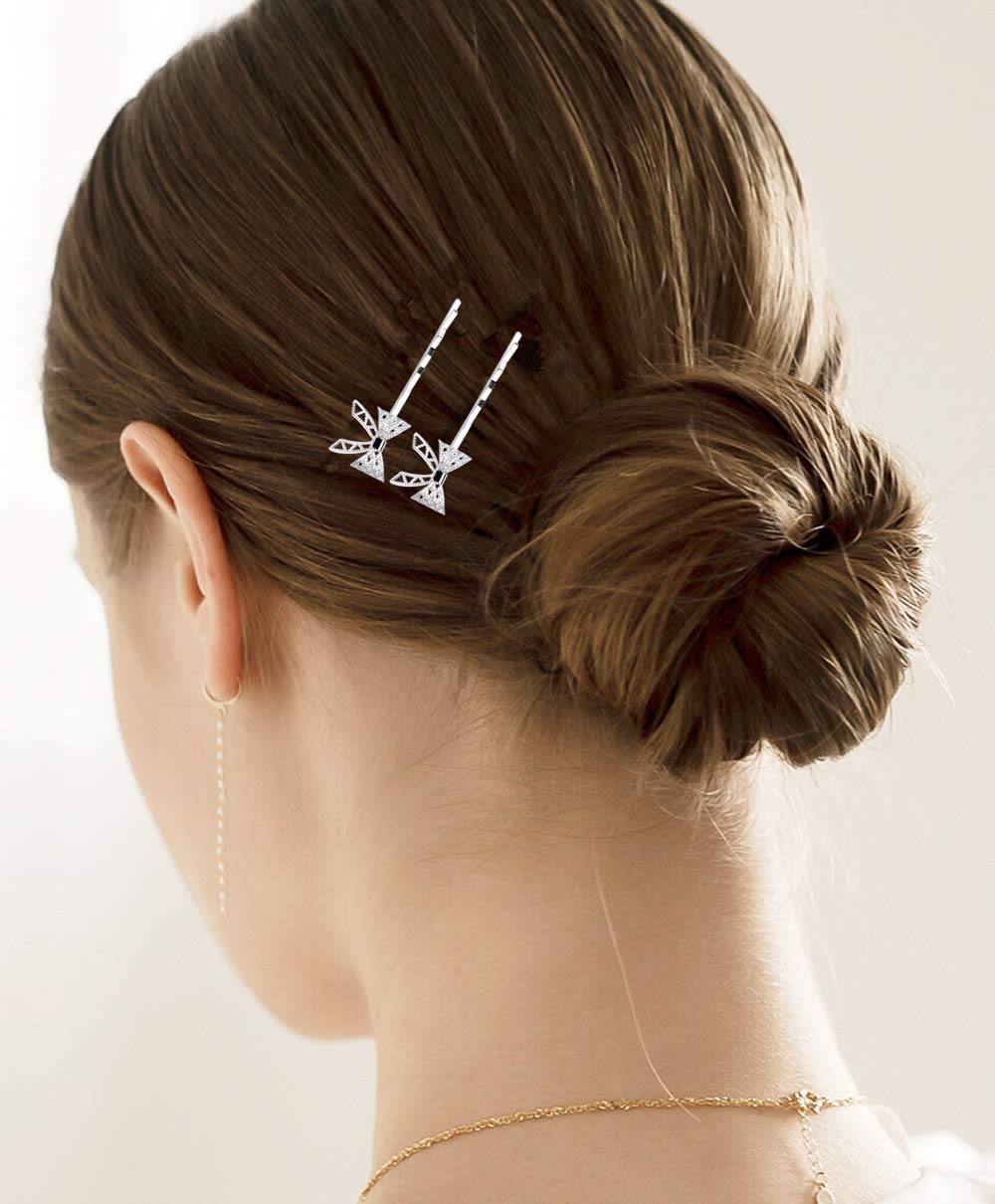 inSowni 30 Pack/15 Pairs Silver Retro Vintage Metal Bobby Pins Hair Clips Barrettes Accessories Leaf Bow Flower Butterfly for Women Girls