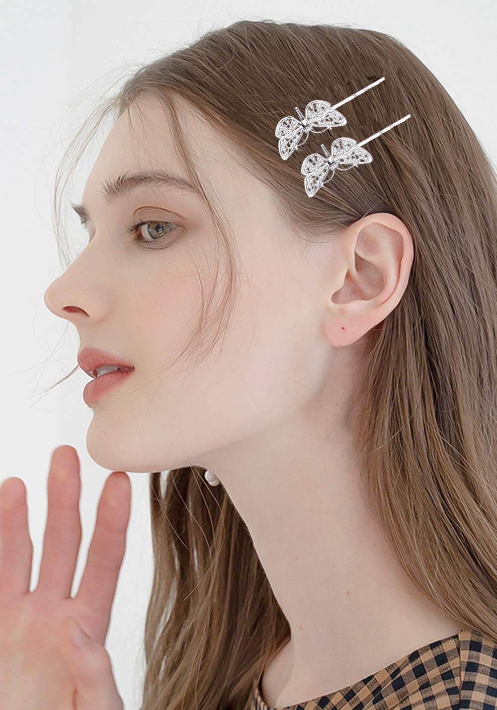 inSowni 30 Pack/15 Pairs Silver Retro Vintage Metal Bobby Pins Hair Clips Barrettes Accessories Leaf Bow Flower Butterfly for Women Girls