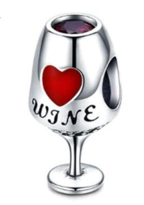 labenie red wine glass charm bead