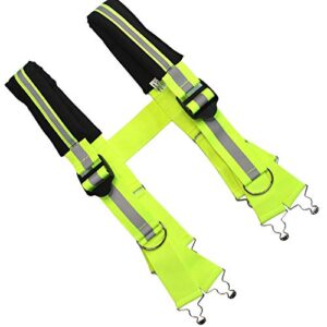 melotough firefighter pant suspenders fire/rescue quick adjust suspenders with reflective strip (48 inch-, black lime reflective)…