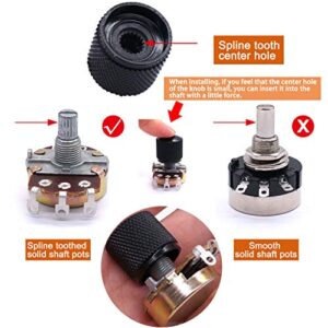 Taiss/3pcs Black Metal Dome Knobs Electric Guitar Volume Tone Control Knobs, Metal Volume Tone Knob,Suitable for 6mm Shaft ，with Inner Hexagon Spanner Knob-10BK