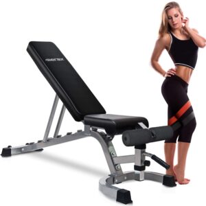 adjustable weight bench 1000 lbs capacity, incline decline exercise utility workout bench 7+4 positions adjustable for multi-purpose home gym workout