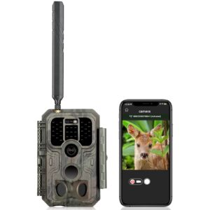 folgtek 4g cellular trail & game camera 32mp 1296p with sim card sends pictures to cell phone, night vision & motion detection 120° wide angle 0.1s trigger time for outdoor, home