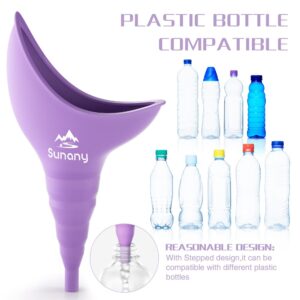 Female Urination Device,Reusable Silicone Female Urinal Foolproof Women Pee Funnel Allows Women to Pee Standing Up,Women's Urinal is The Perfect Companion for Travel and Outdoor (Purple)