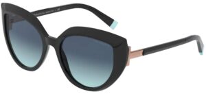 tiffany & co. tf4170-80019s sunglasses black w blue gradient lens cat eye 54mm