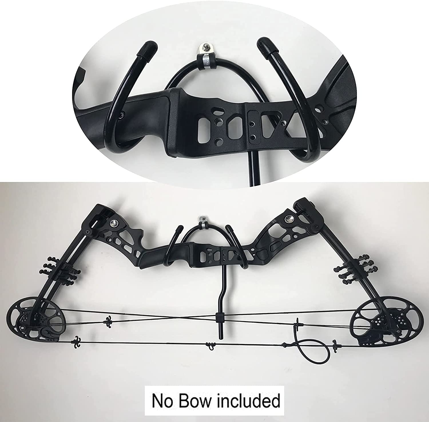 AUXPhome Bow Display Wall Hanger Wall Mount Storage Rack to Display Your Bow, Metal, Adjustable Size, Up to 20Lbs - No Bow