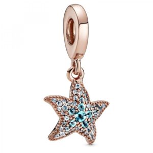 pandora sparkling starfish, multi-colored crystal pandora rose dangle charm - 788942c01