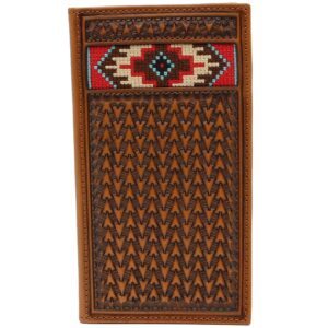 ARIAT Men's Western Inlay Rodeo Wallet Tan One Size