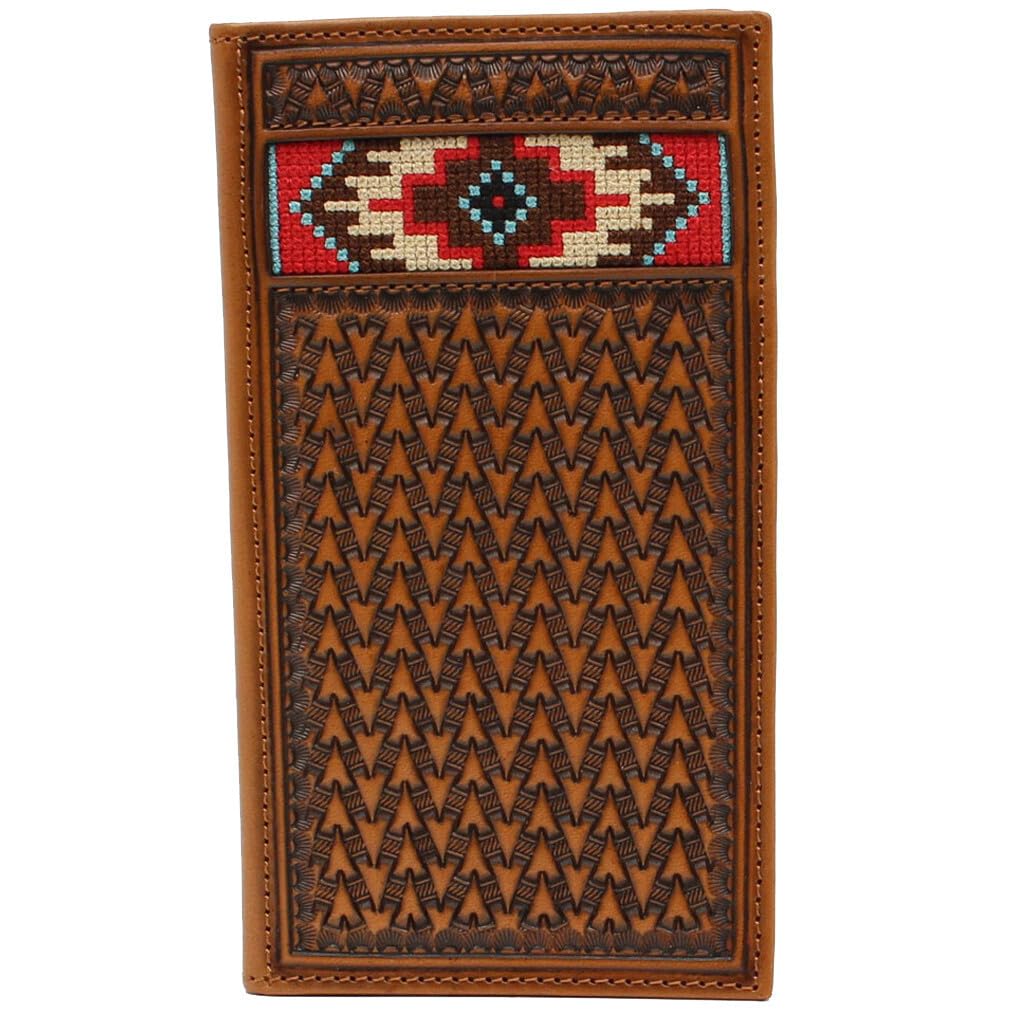 ARIAT Men's Western Inlay Rodeo Wallet Tan One Size