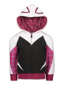 marvel spider-man spider-gwen ghost spider toddler girls fleece zip up hoodie 2t