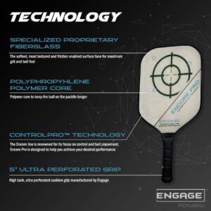 Engage Pickleball Encore Pro Pickleball Paddle - Pickleball Paddles with Polymer Core - USAPA Approved Pickleball Paddles Pickleball Rackets for Adults - Standard (Sky Blue)