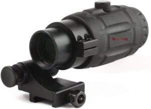 vector optics rubber armored 3x magnifier holographic red dot sight scope flip to side qd weaver mount color black